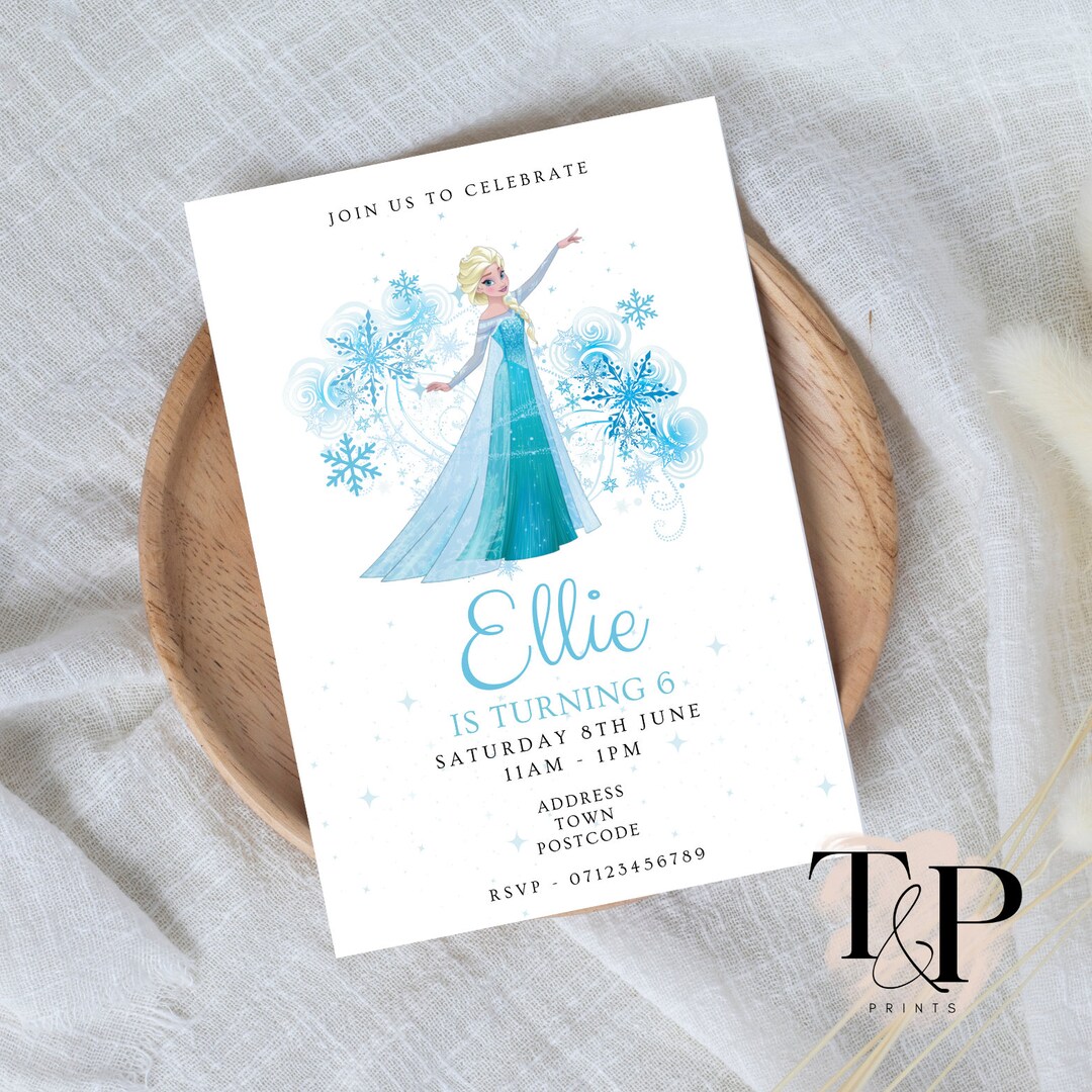 ELSA FROZEN Invitations Party Invitation Elsa Frozen Party Princess ...