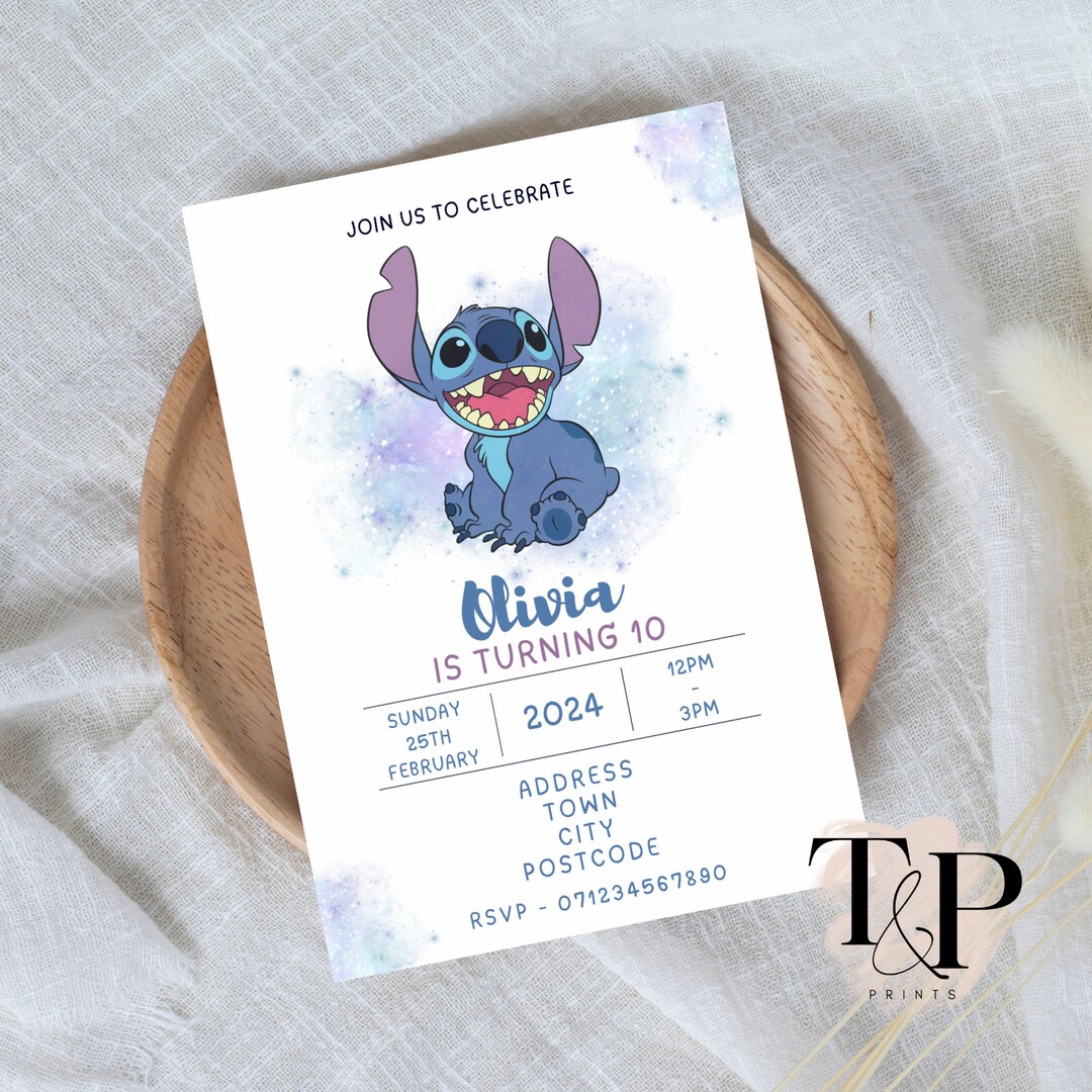 STITCH Party Invitations Personalised Stitch Invitations Lilo and ...