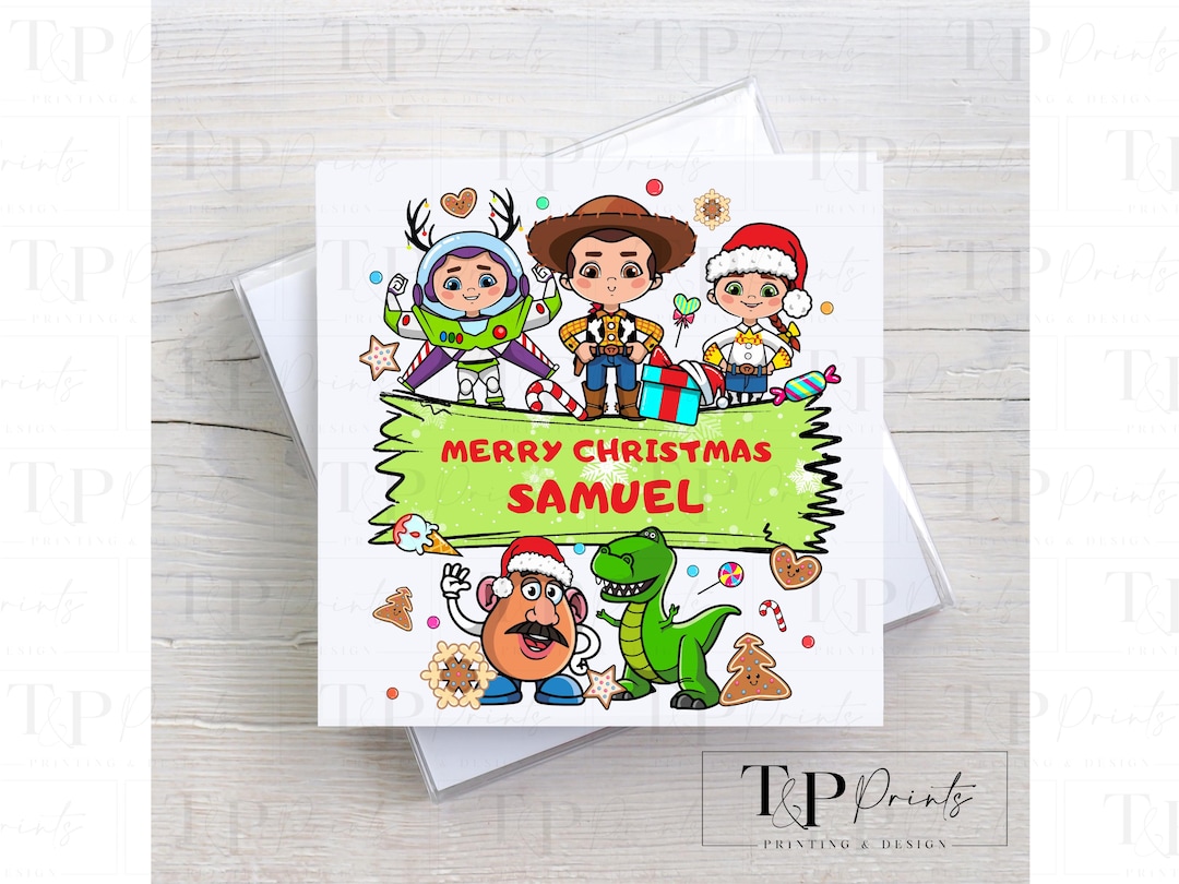 Toy Story Christmas Card Woody Buzz Lightyear Jessie Mr Potato Head Toy ...