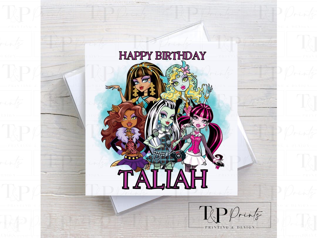 Monster High Card Monster High Birthday Card Draculaura Frankie Stein ...