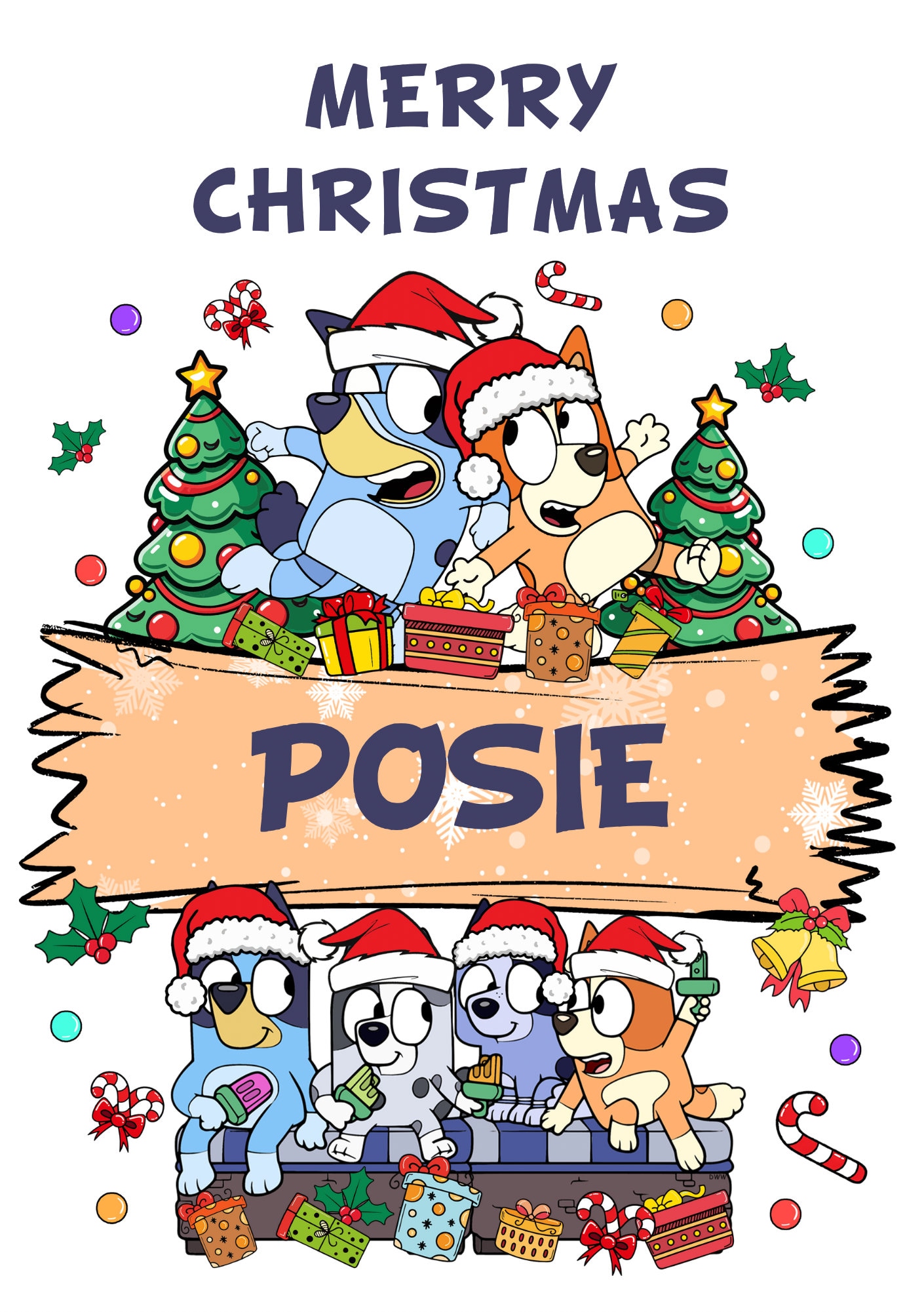 BLUEY Personalised Christmas Card Bluey Bingo the Heelers - Etsy UK
