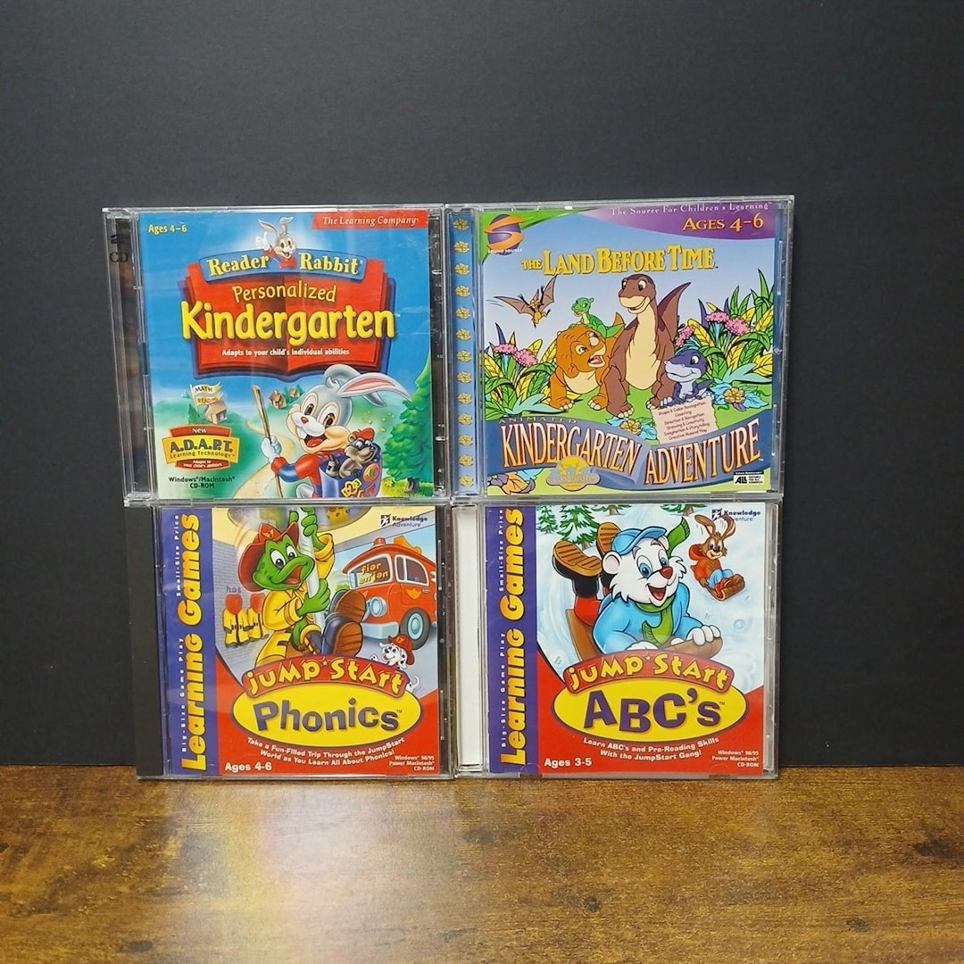 Lot of 4 CD-ROM Learning Computer Games, Ages 3-6, Phonics Abcs ...