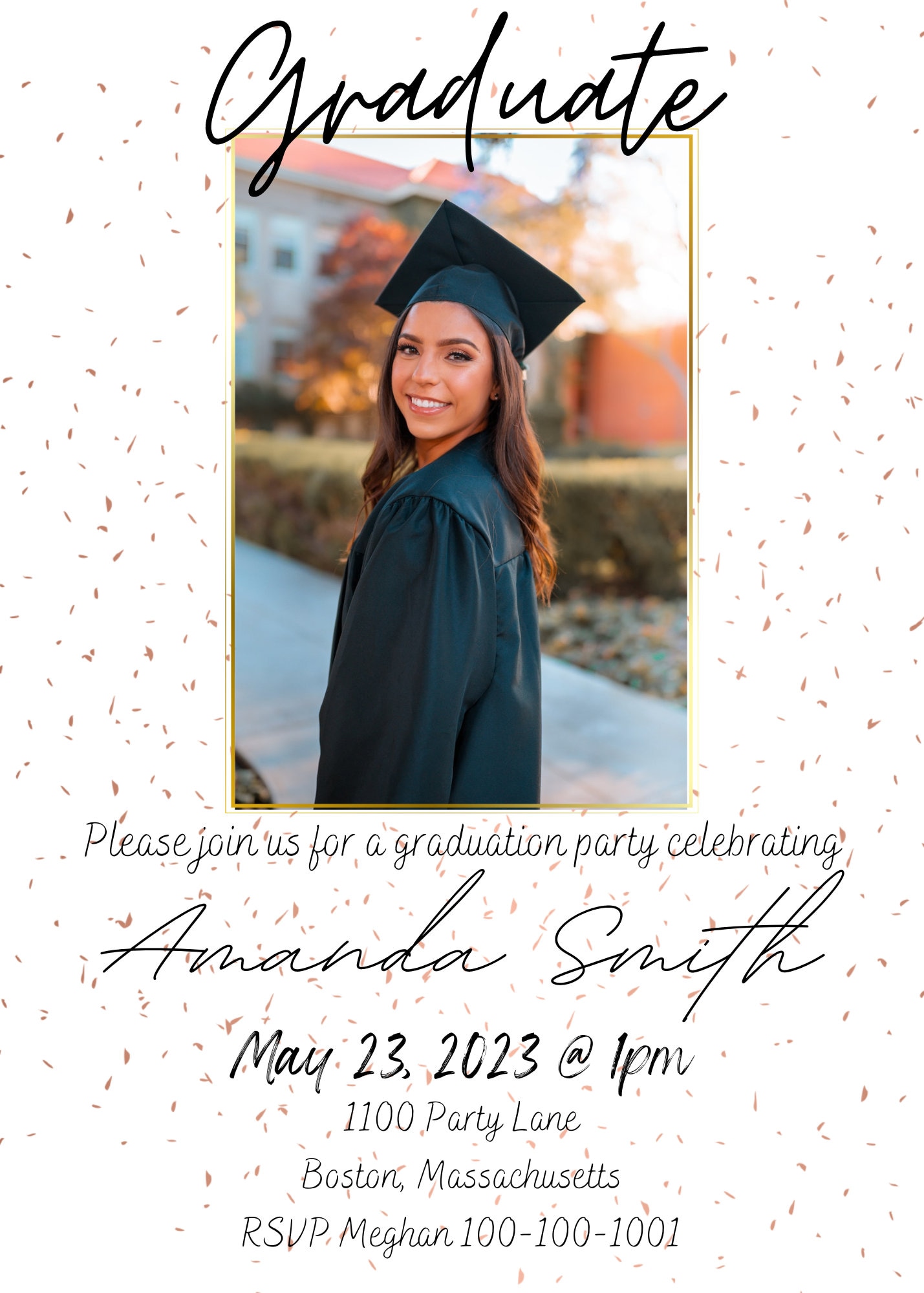 Graduation Party Invitation Template Modern Graduation Template Photo ...