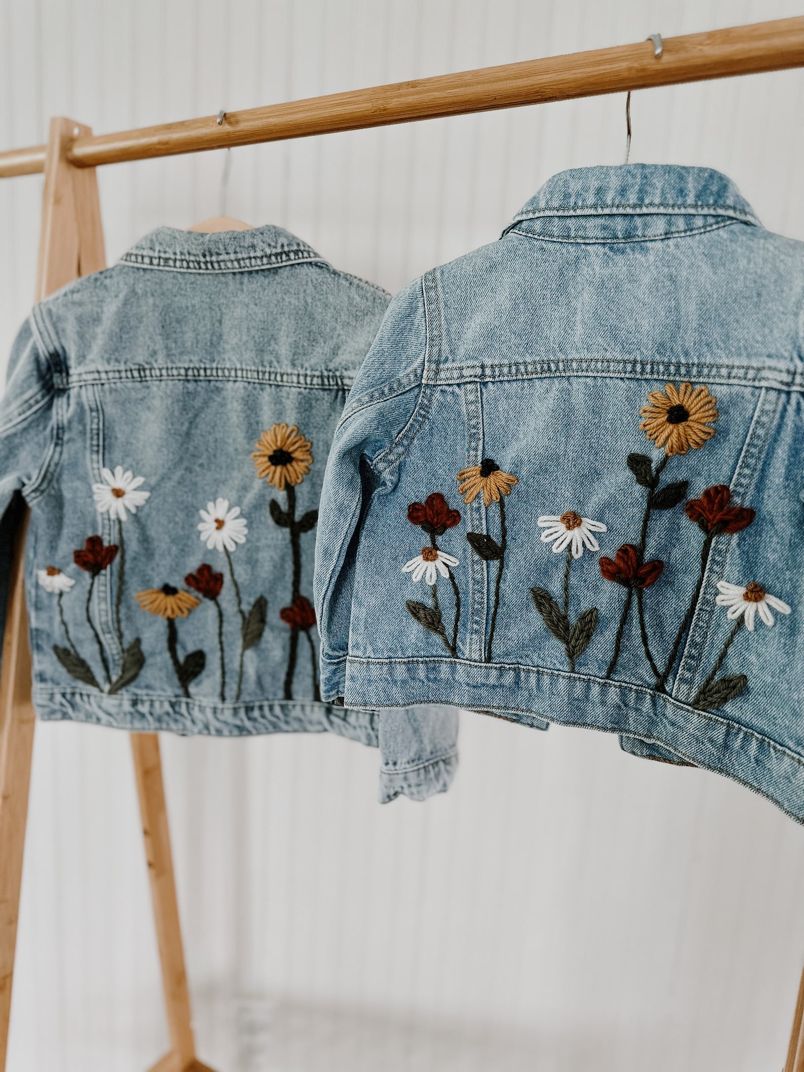 Hand Embroidered Flower Garden Denim Jacket - Personalized Toddler ...