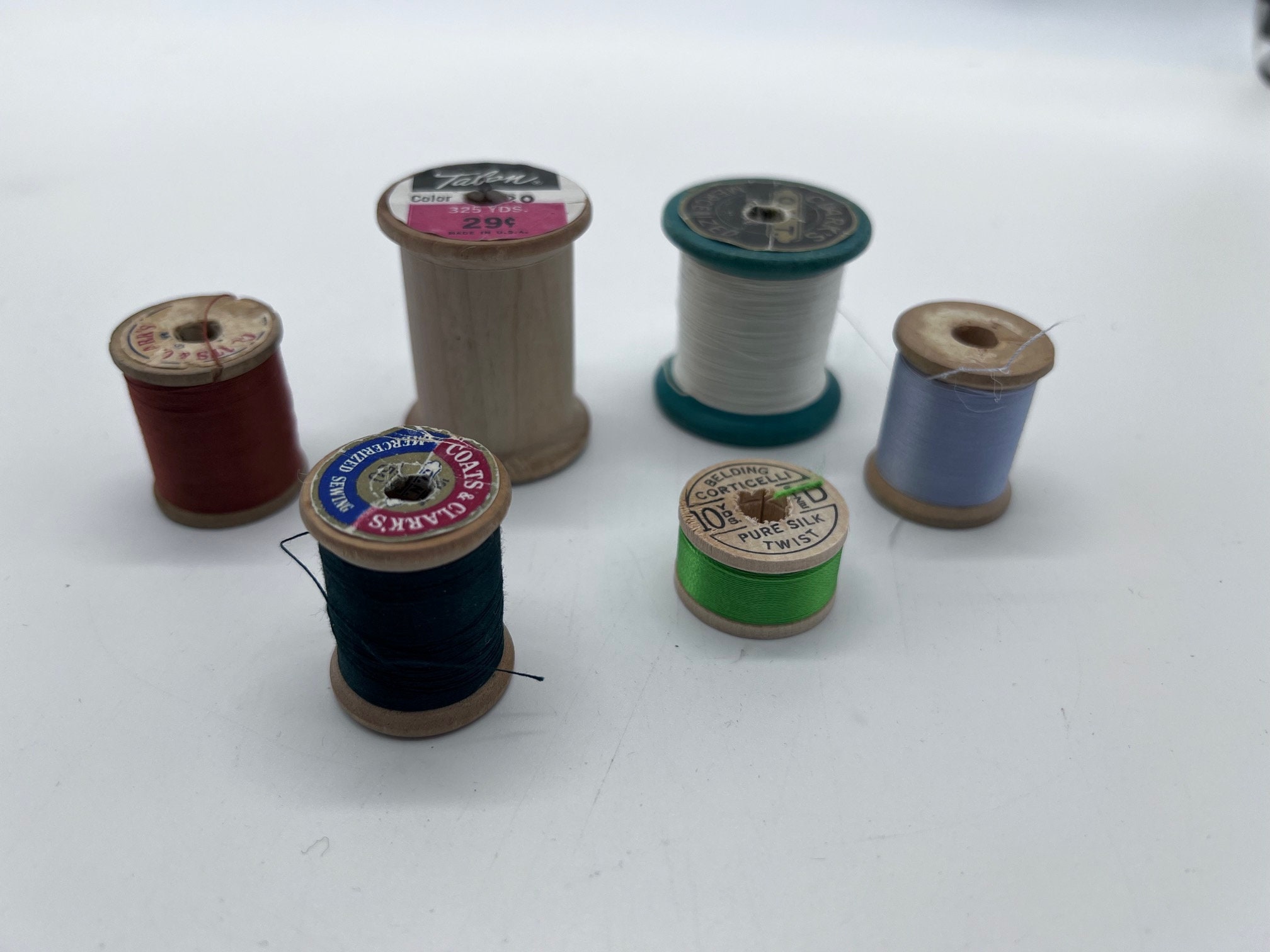 Vintage Wooden Spool Threads - Etsy