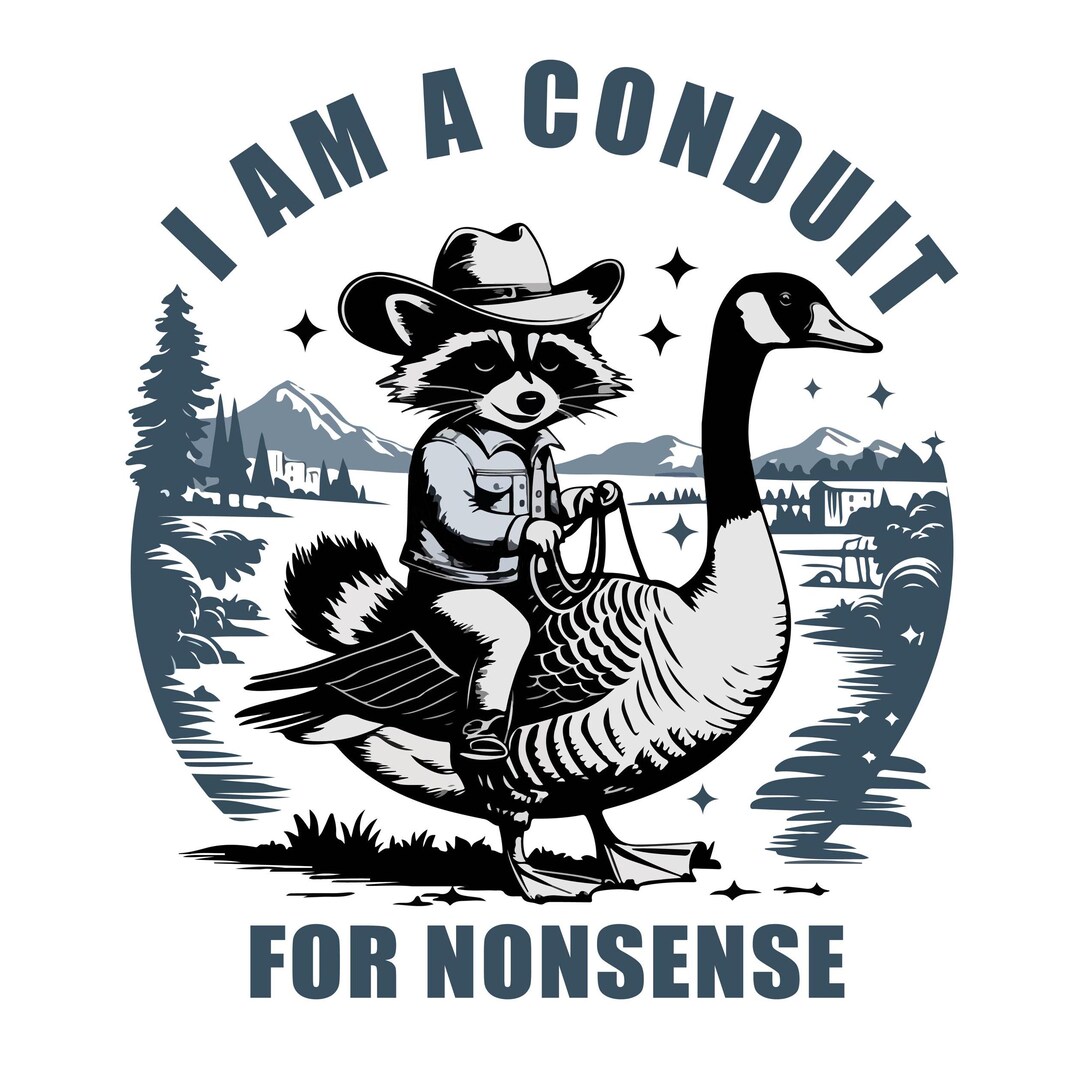 I Am A Conduit for Nonsense Png Jpg, Funny Cowboy Raccoon Meme Png Jpg ...