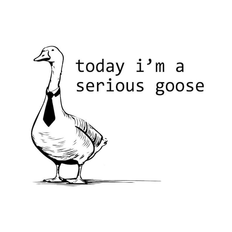 Serious Goose With Tie PNG SVG: Funny Goose Clipart (digital Download ...