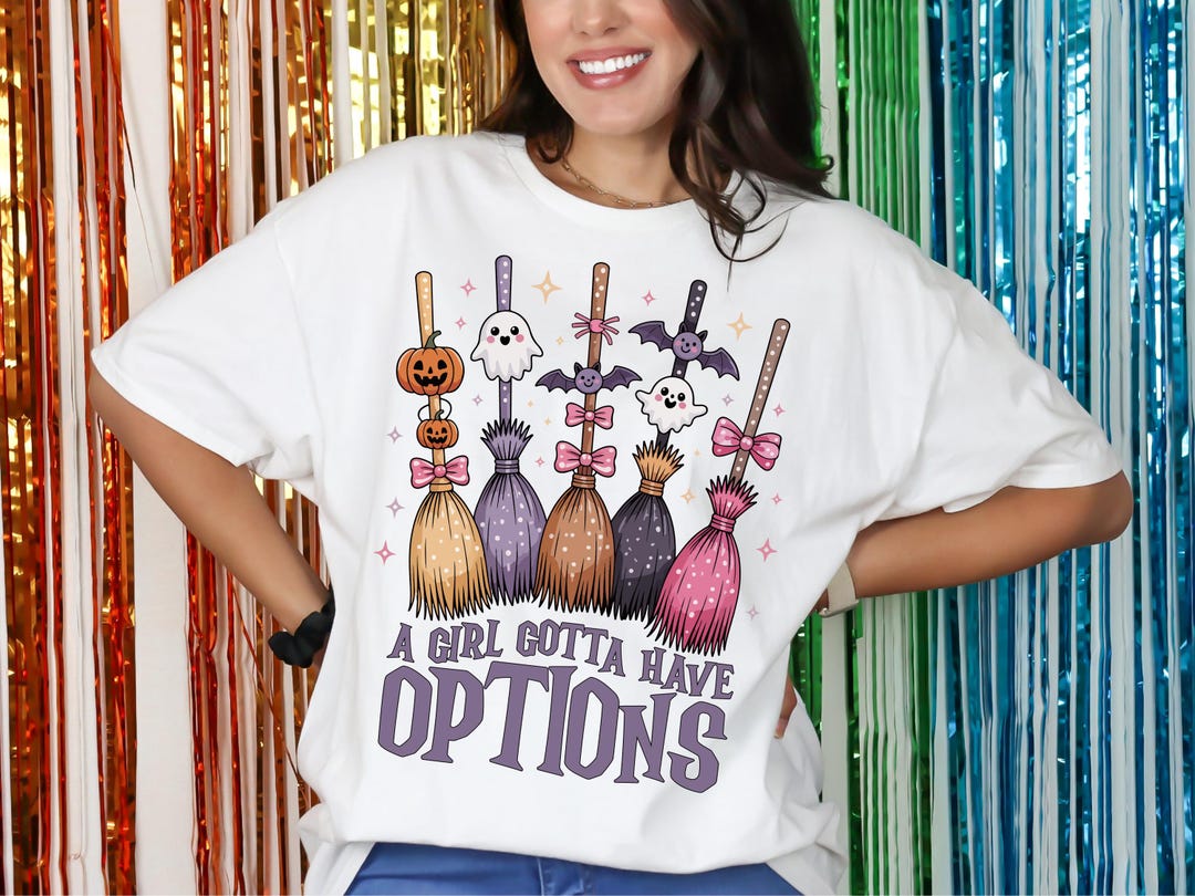 A Girl Gotta Have Options Witch Brooms PNG, Cute Preppy Witch ...