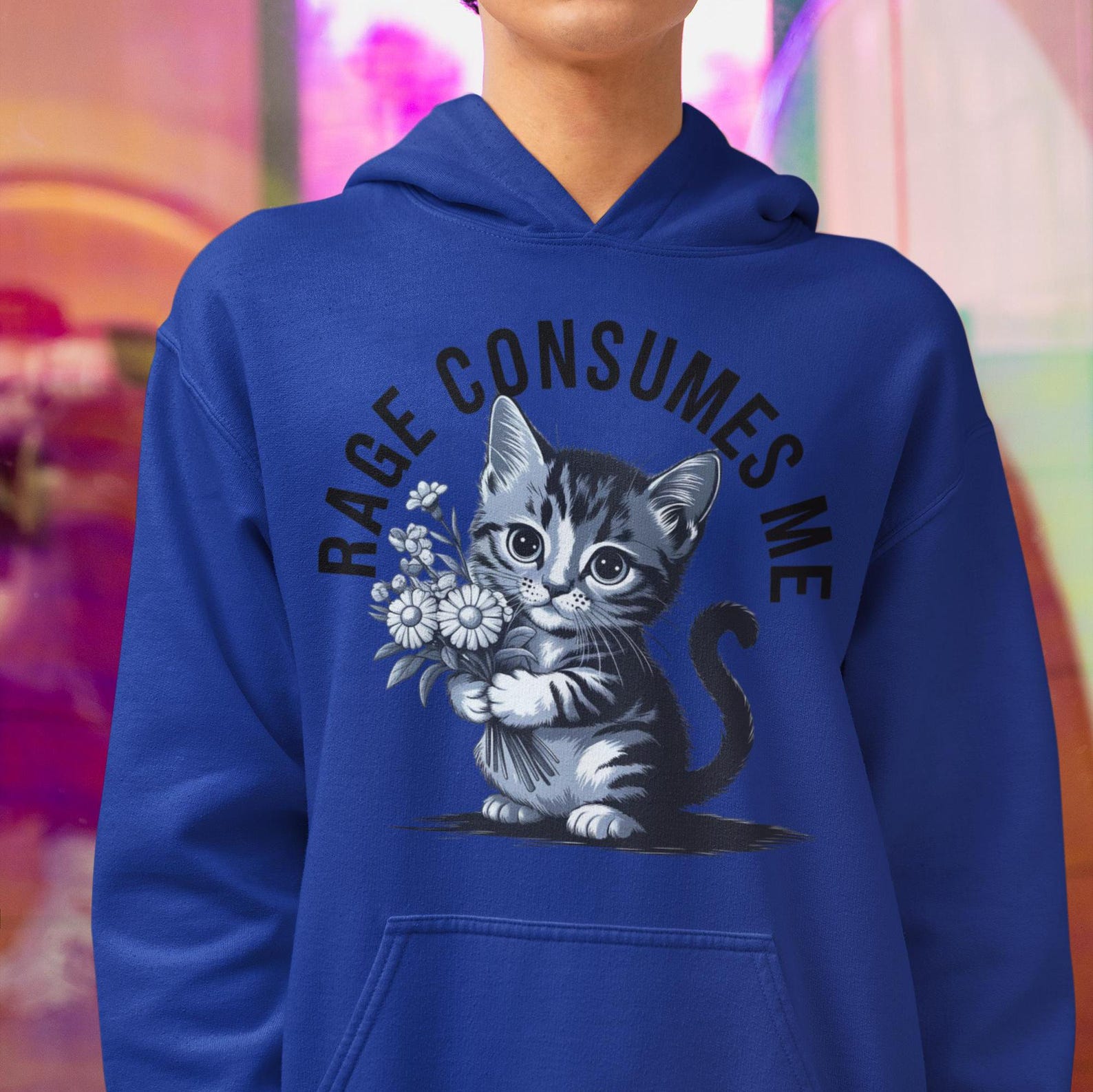 Rage Consumes Me Cat Meme: Kitty With Flowers (PNG JPG) - Etsy