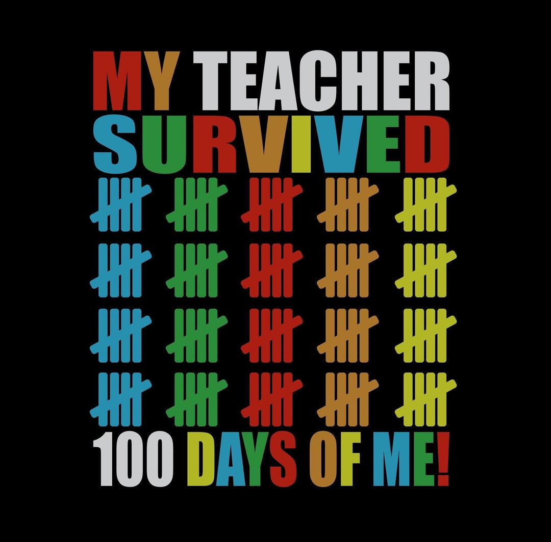 My Teacher Survived 100 Days of Me Png Svg Eps, 100th Days of School ...
