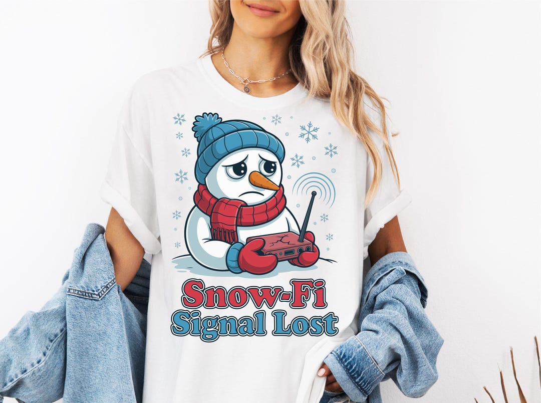 Snow-fi Signal Lost PNG SVG, No Signal, Cute Christmas Snowman Pun ...