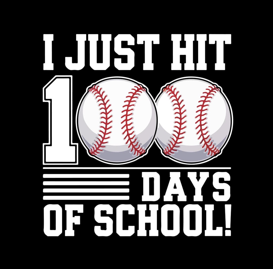 I Just Hit 100 Days of School Png Svg Eps, Baseball 100th Day Png Svg ...