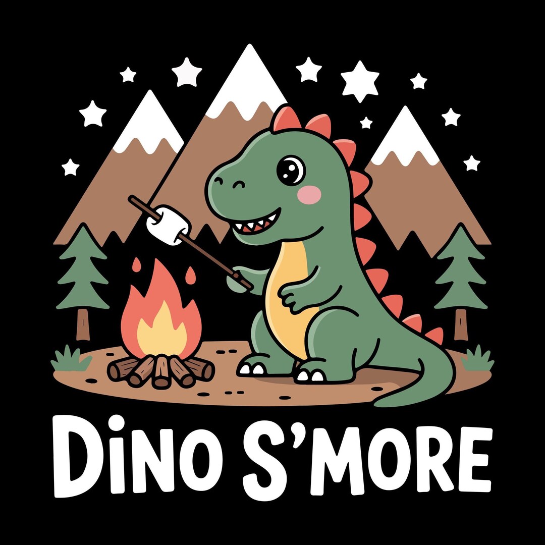 Dino Smore Png Svg, Dino-s'more Png, Funny Camping Dinosaur Png Svg ...