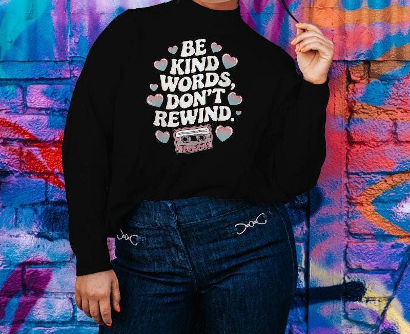 Be Kind Words Don't Rewind Svg Png Jpg Eps, Heart Cassette Tape Retro ...