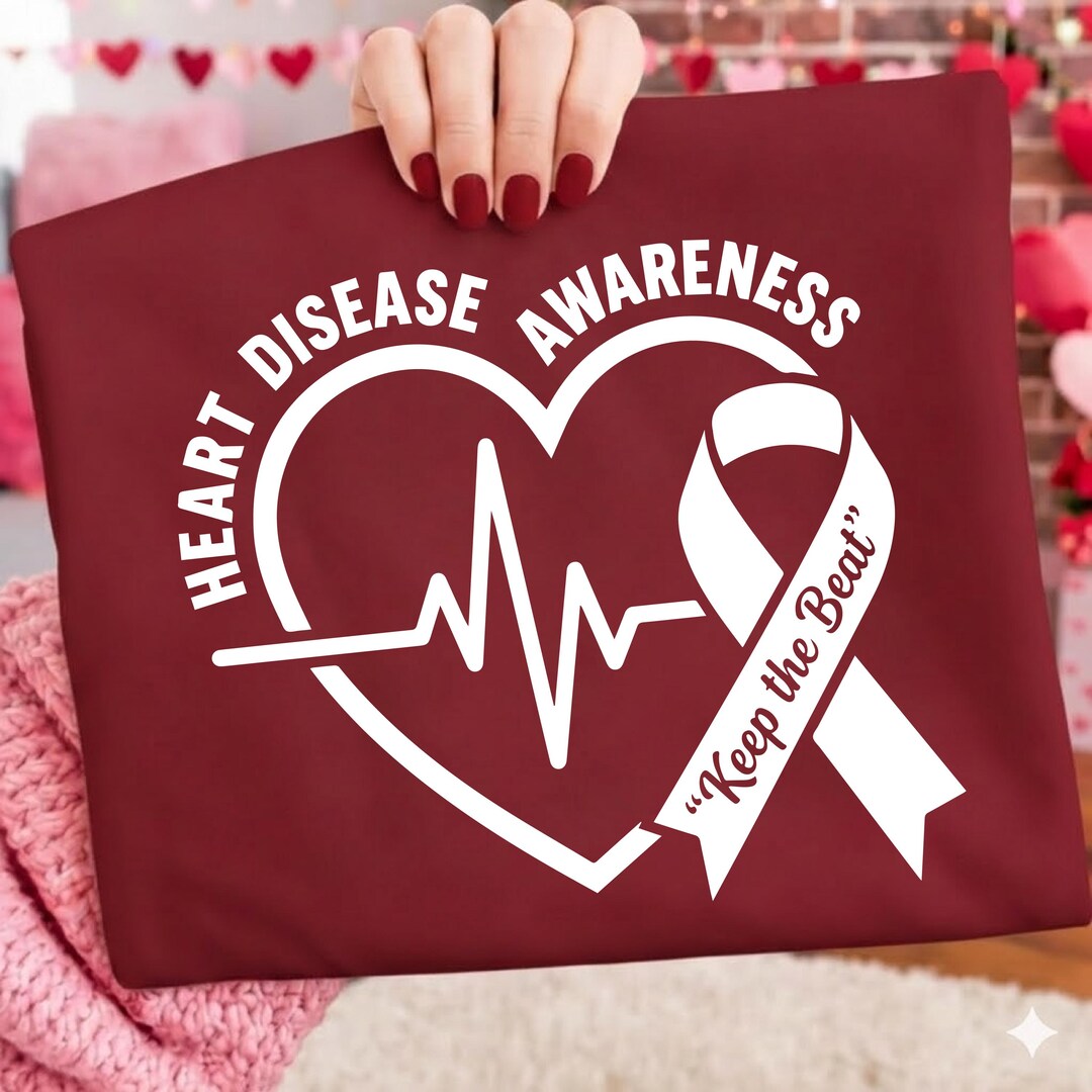 In February We Wear Red Png Svg, Heart Disease Awareness, Keep the Beat ...