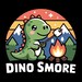 Dino Smore Png Svg, Funny Camping Dinosaur Png Svg, Camper Campfire Png ...