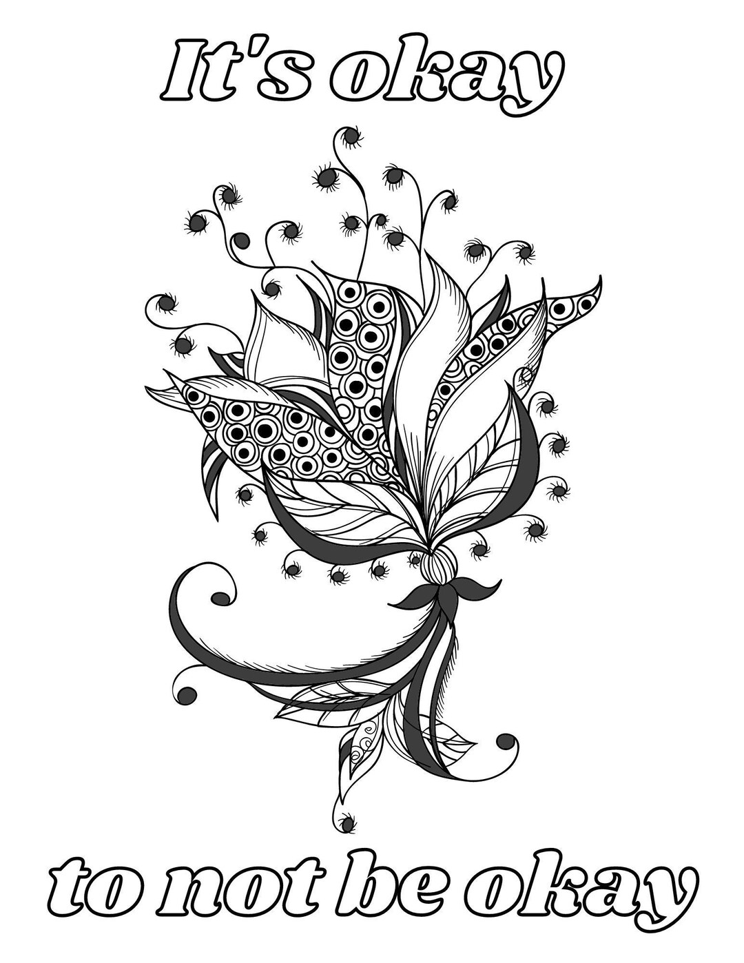 It’s Okay to Not Be Okay – Mental Health Printable Coloring Page | Self ...