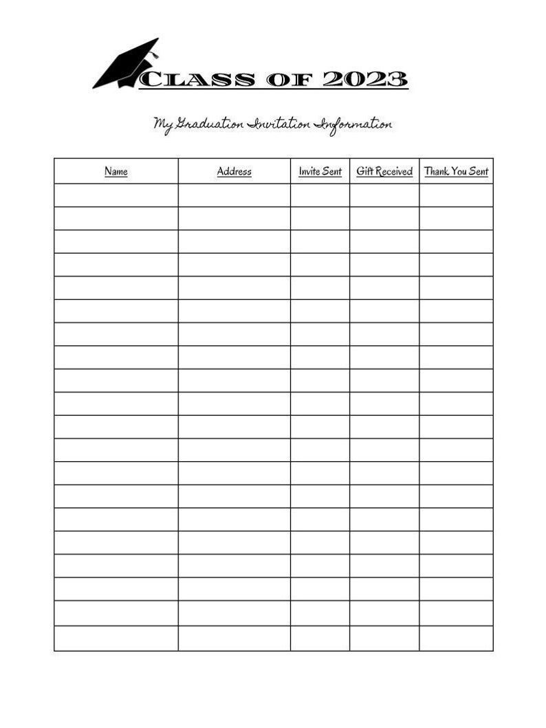 Class of 2023 Graduation Invitation Information Printable - Etsy