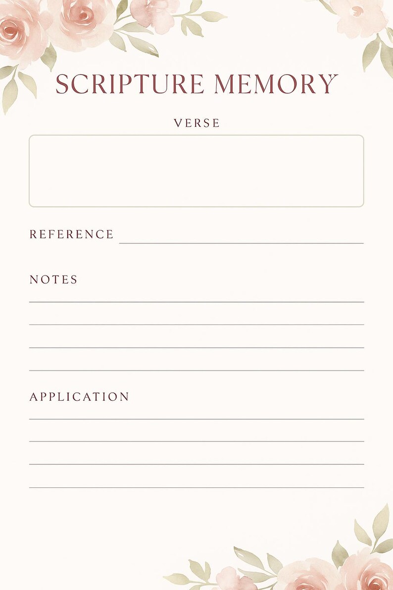 Floral Bible Study Printable Bundle | Feminine Faith Planner | Daily ...