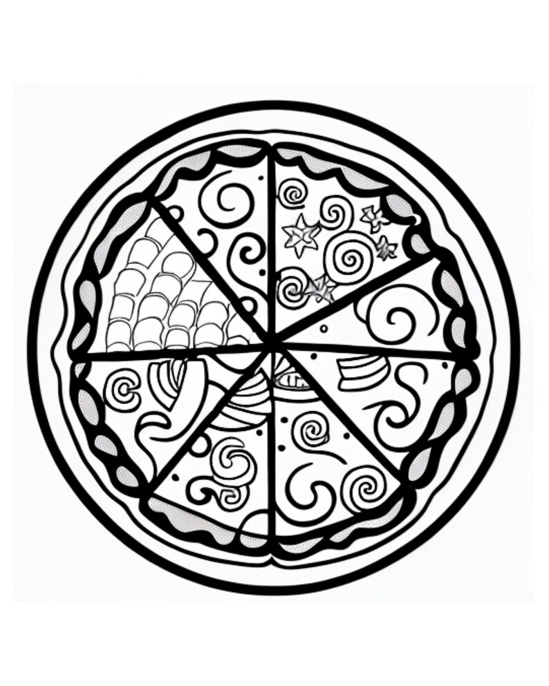 Food Coloring Pages for Kids Set of 6 - Etsy