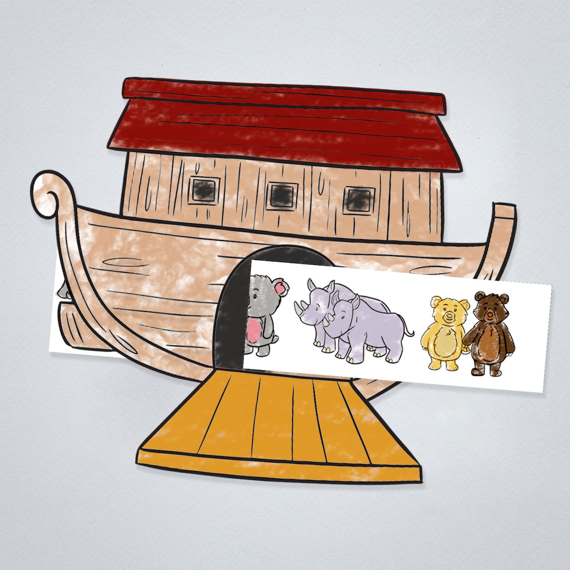 Manualidad imprimible del Arca de Noé, libro para colorear imprimible ...