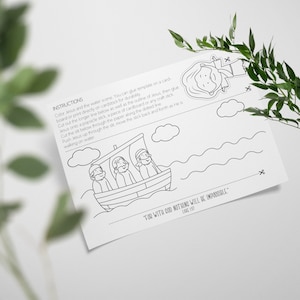 Jesus Walks on Water Printable Craft, Jesus Walks on Water Coloring ...
