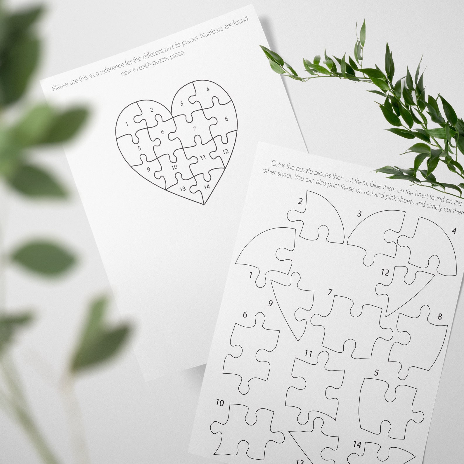 I Love You to Pieces Craft, Printable Kids Crafts, I Love You Heart ...