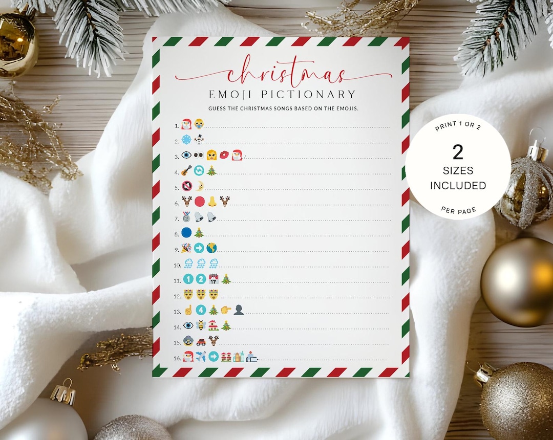 Christmas Emoji Game, Christmas Game, Printable Holiday Games for Kids ...