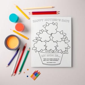 Mother's Day Bible Craft, Kids Bible Crafts, Kids Coloring Flowers, My ...