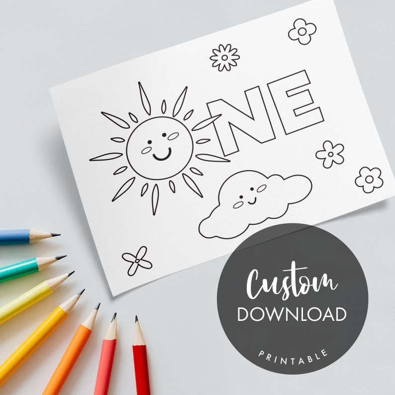 Printable Sunshine Coloring Pages Sun Birthday Party Sheets - Etsy