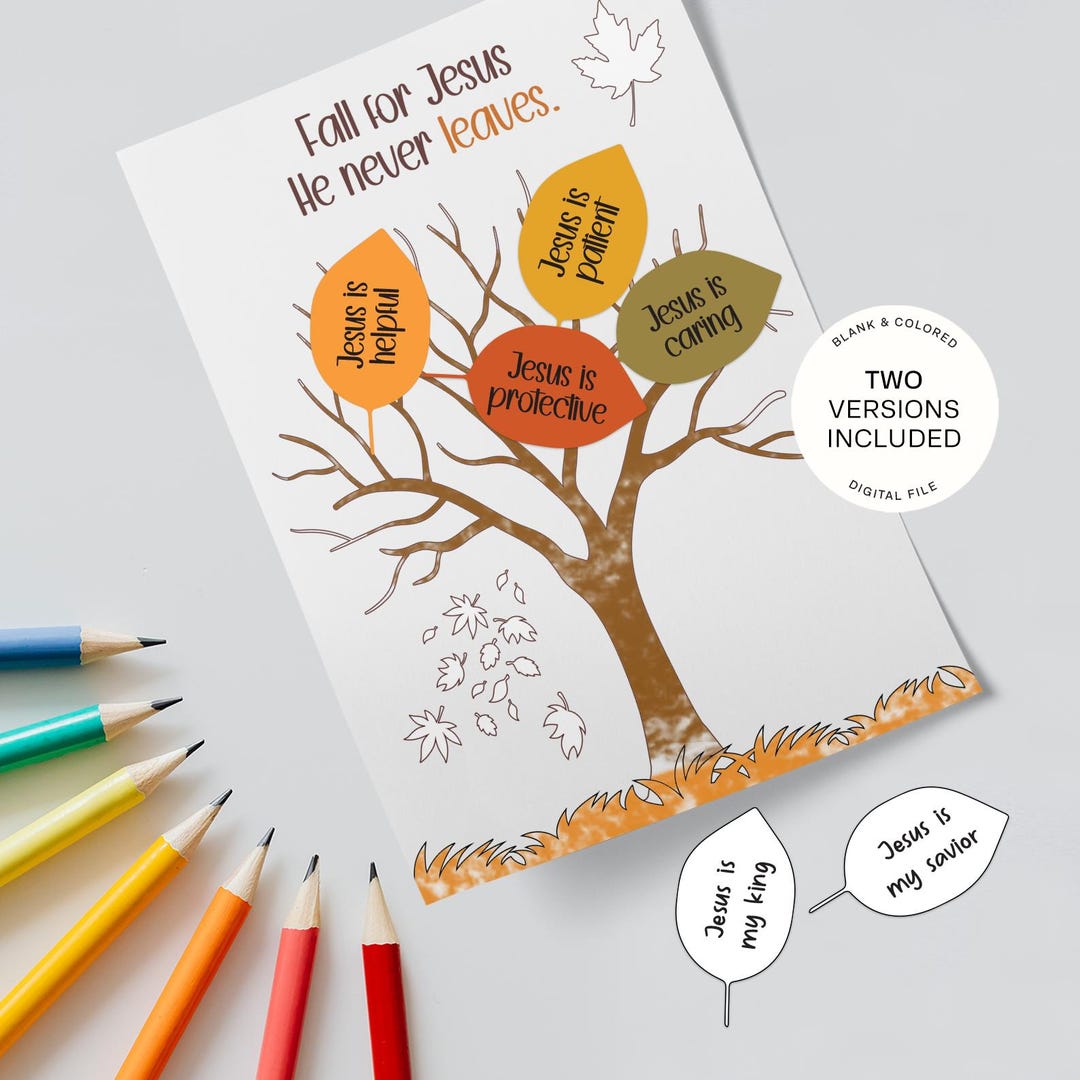 Fall for Jesus Tree Leaves Activity, Bible Activity, Sunday School ...
