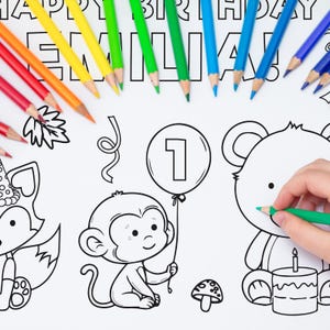 Woodland Animals Coloring Pages, Birthday Party Printable Sheets ...