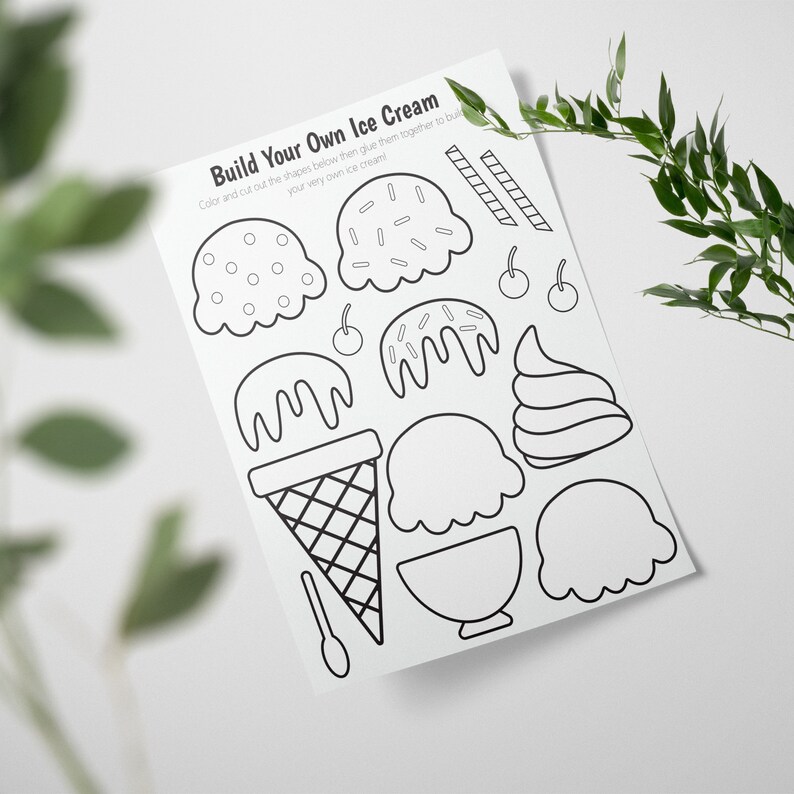 Build an Ice Cream Printable Craft Kids Craft Activities - Etsy