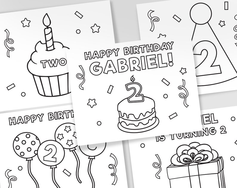 Printable Birthday Coloring Pages Birthday Party Coloring - Etsy