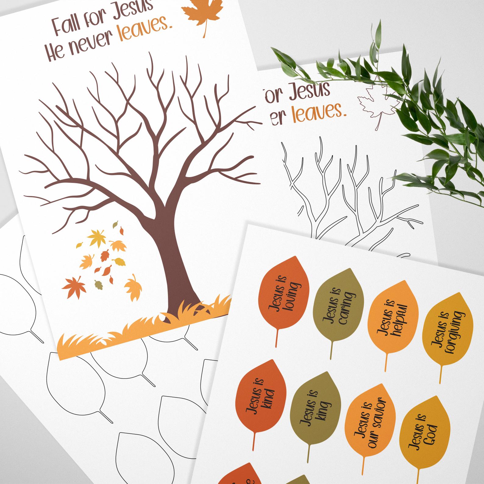Fall for Jesus Tree Leaves Activity, Bible Activity, Sunday School ...