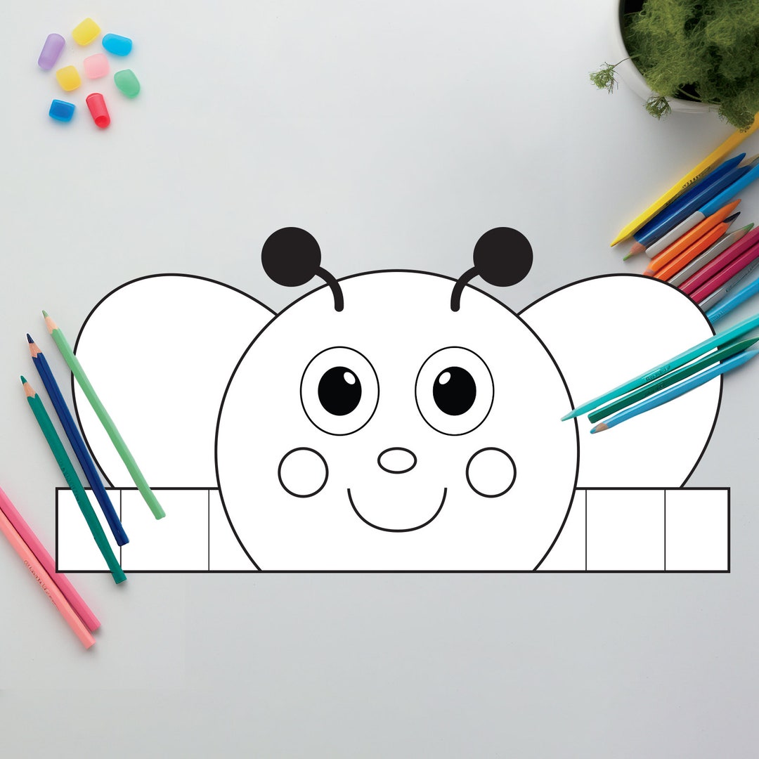 Bee Hat Printable Crown, Bee Paper Hat Craft, Easy Preschool Crafts ...
