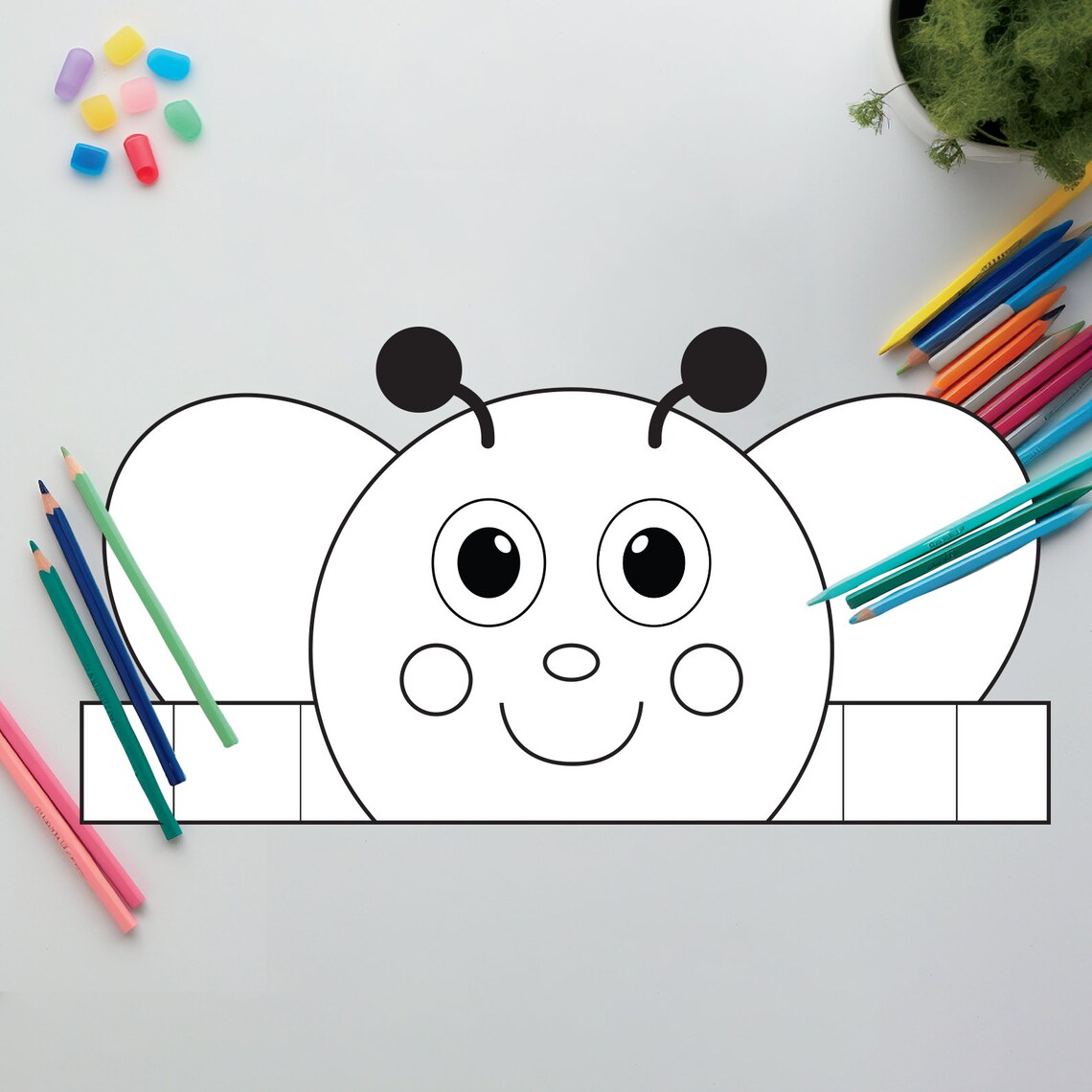 Bee Hat Printable Crown, Bee Paper Hat Craft, Easy Preschool Crafts ...