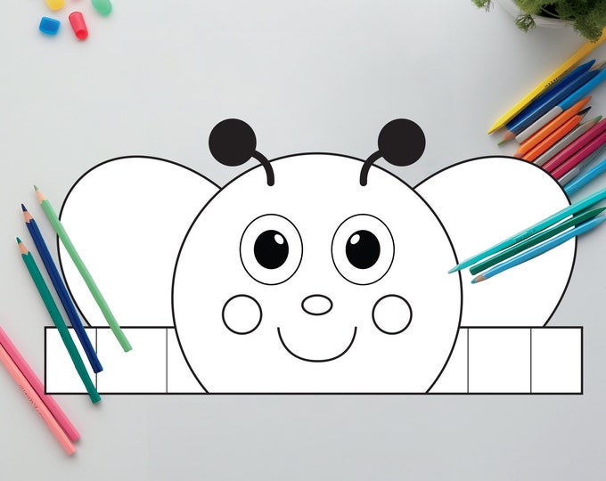 Bee Hat Printable Crown, Bee Paper Hat Craft, Easy Preschool Crafts ...