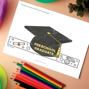 Preschool Graduate Hat Printable Crown, Paper Hat Craft, Preschool ...