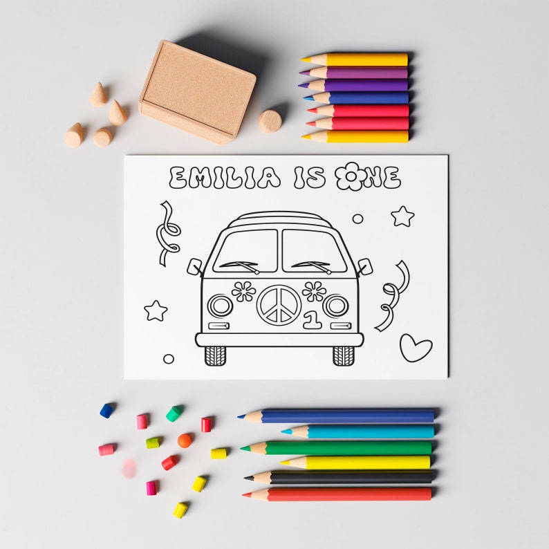 Printable One Groovy Coloring Pages, 1st Birthday Groovy Party Theme ...