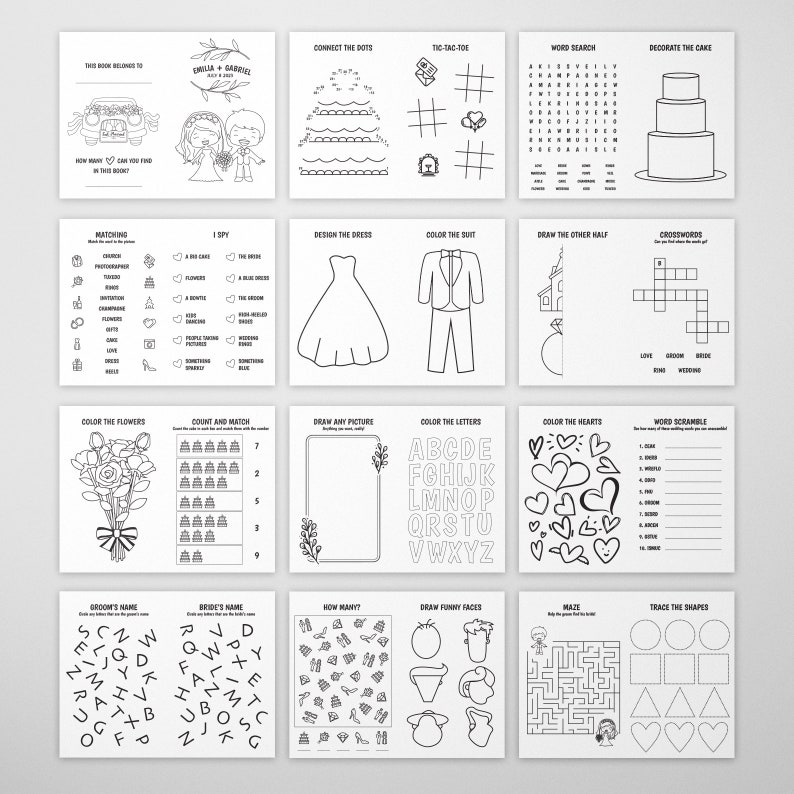 Printable Kids Wedding Coloring Booklet Wedding Activities - Etsy