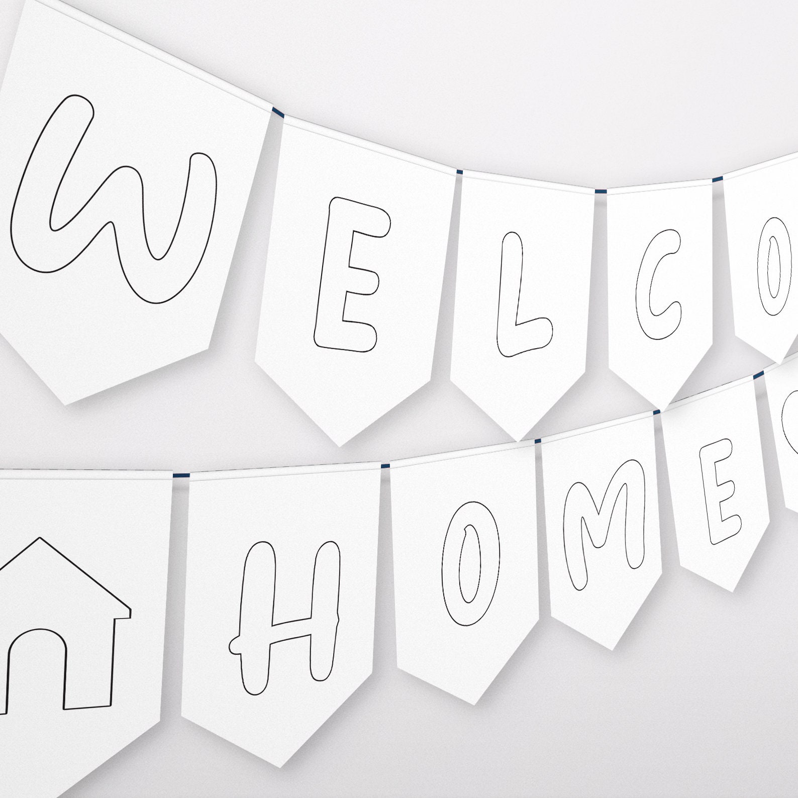 Welcome Home Coloring Banner, Printable DIY Kids Banner, Welcome Home ...