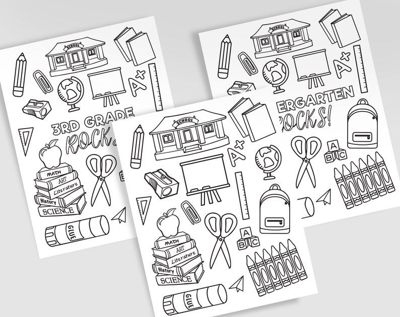 Back to School Coloring Pages for Grades, Printable Homeschool Coloring ...