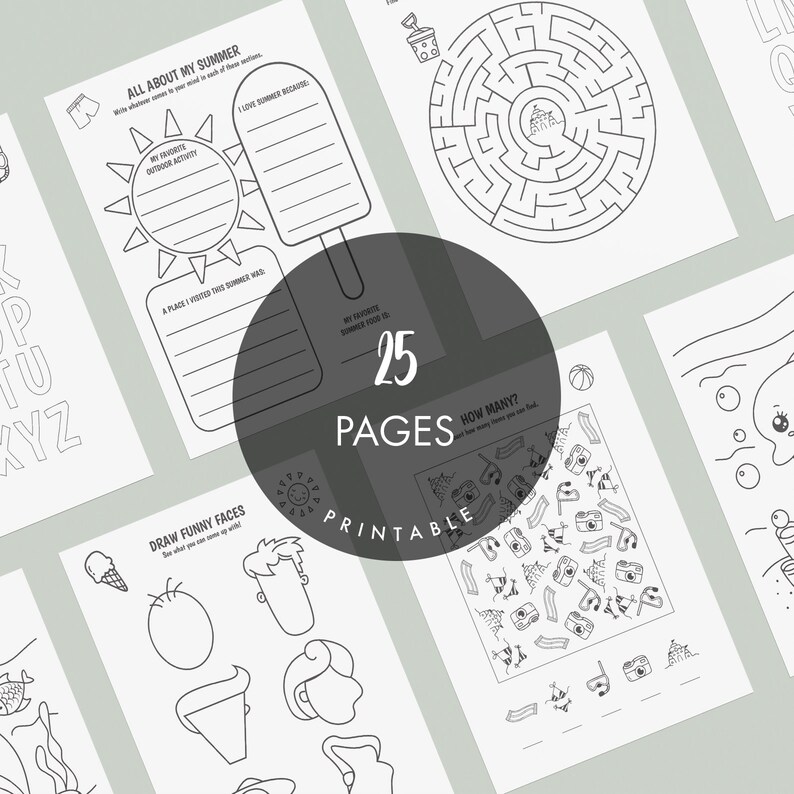 25 Printable Summer Activities Printable Activities Sheets - Etsy