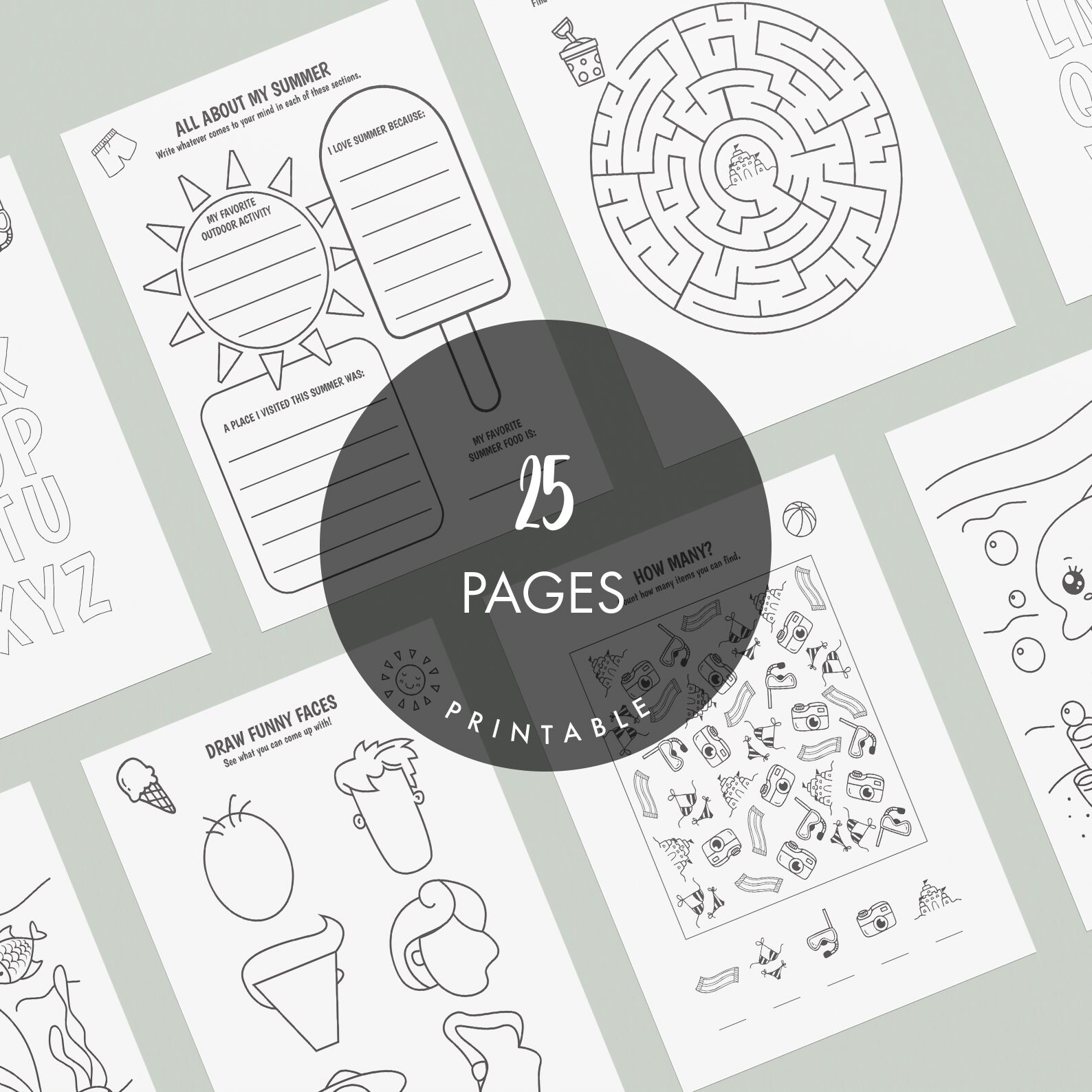 25 Printable Summer Activities Printable Activities Sheets - Etsy