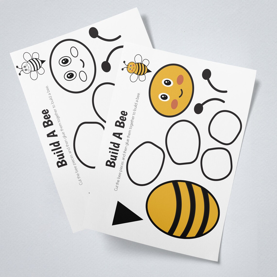 Build A Bee Printable Craft, Kids Craft Activities, Kids Coloring Bee ...