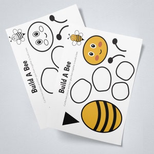 Build A Bee Printable Craft, Kids Craft Activities, Kids Coloring Bee ...