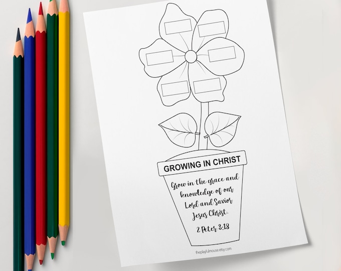 Growing in Christ Craft Activity for Kids, Bible Printable Activity ...
