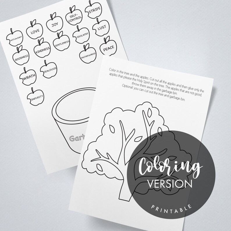 Fruits of the Spirit, Printable Activity for Kids, Bible Activities ...