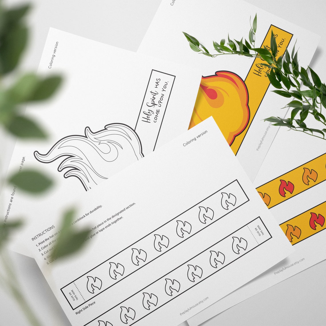 Pentecost Craft Printable Crown, Holy Spirit Hat Craft, Sunday School ...